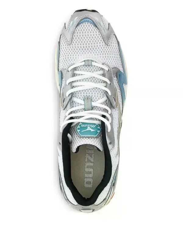 Mizuno Wave Rider Mesh-paneled Leather Trainers