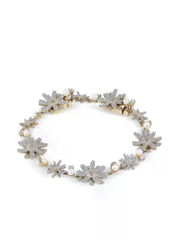 ANABELA CHAN 18k Yellow Gold Daisy Diamond And Freshwater Pearl Bracelet - Silver