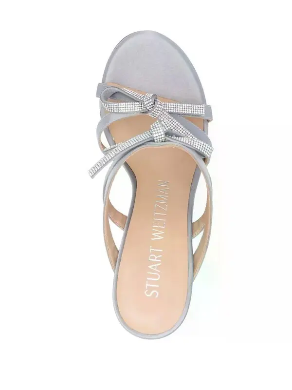 STUART WEITZMAN 100mm Bow-detail Sandals - Grey