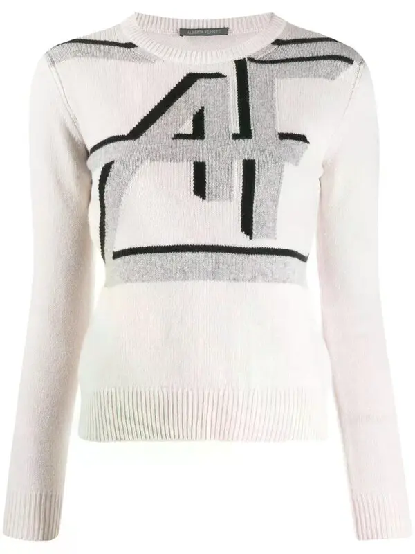 Alberta Ferretti Intarsia-knit Jumper - White