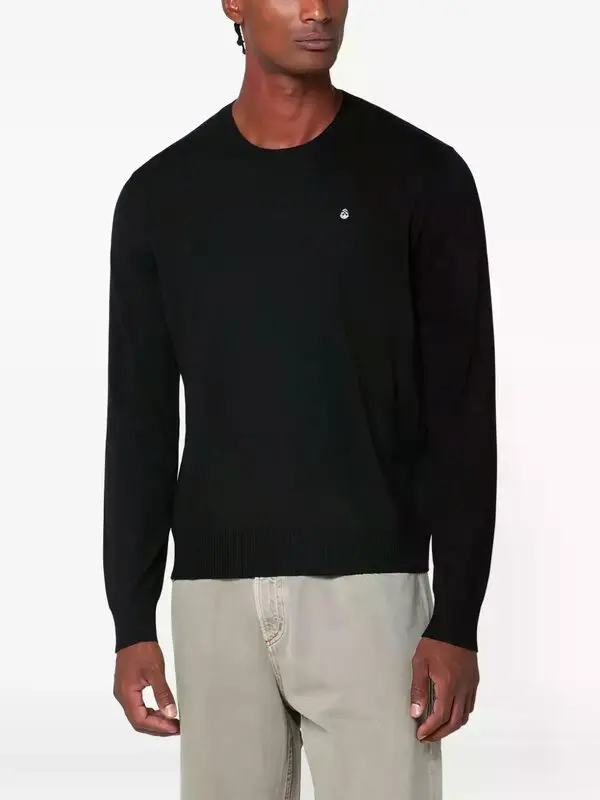 Alexander McQueen Skull Embellished Crew Neck Sweater - Black