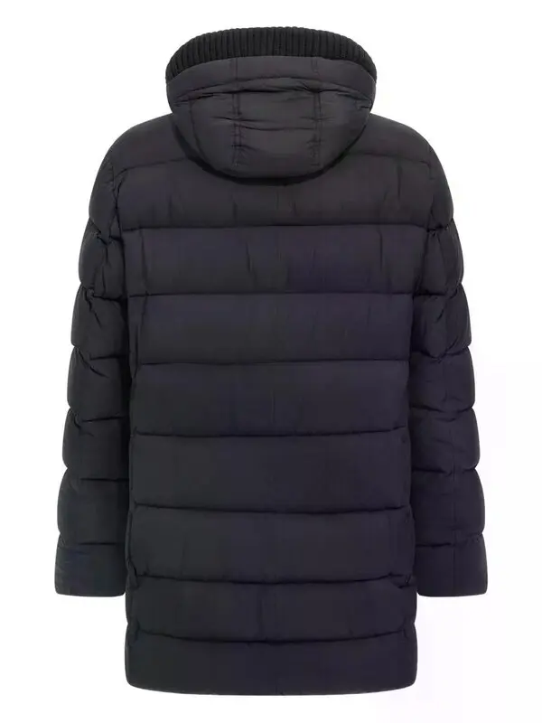 Herno Quilted Hooded Parka Coat - Black