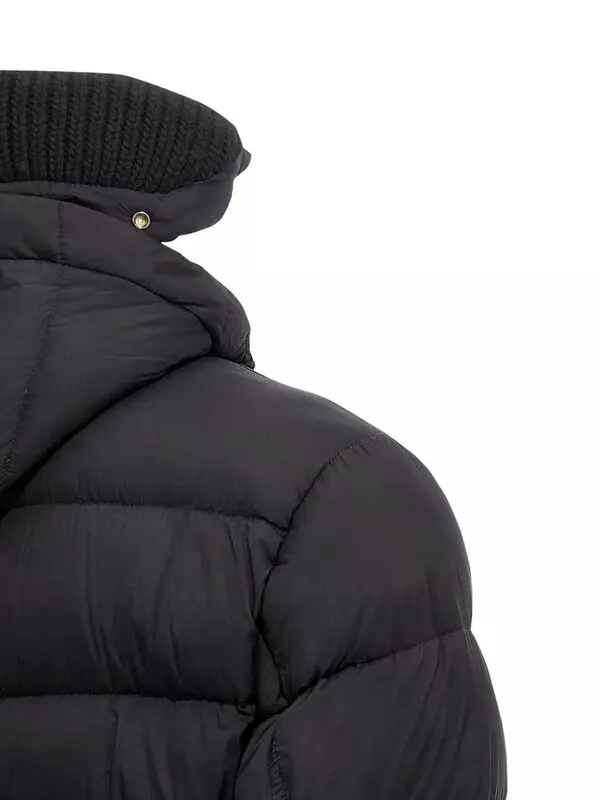 Herno Quilted Hooded Parka Coat - Black