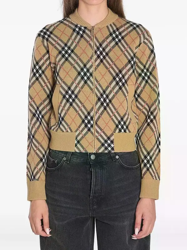 Burberry Checked Zip-up Cardigan