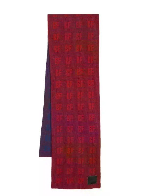 By Far Jacquard Grid Scarf - Blue