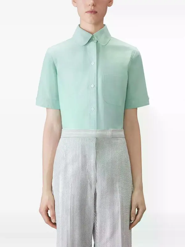 Thom Browne Oxford Round-collar Shirt - Blue