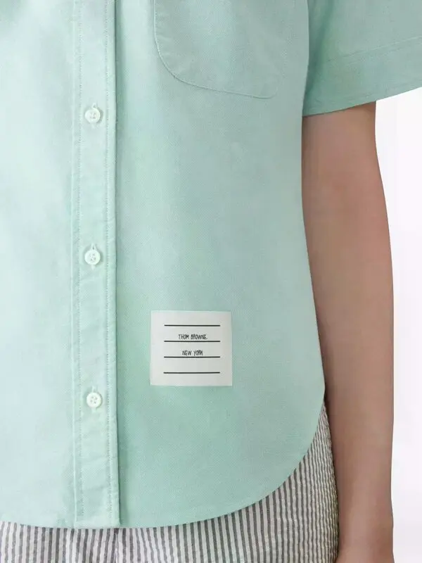 Thom Browne Oxford Round-collar Shirt - Blue
