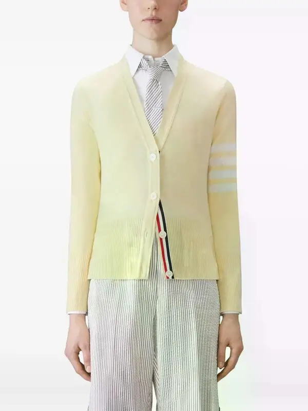Thom Browne Four-bar V-neck Cashmere Cardigan - Yellow