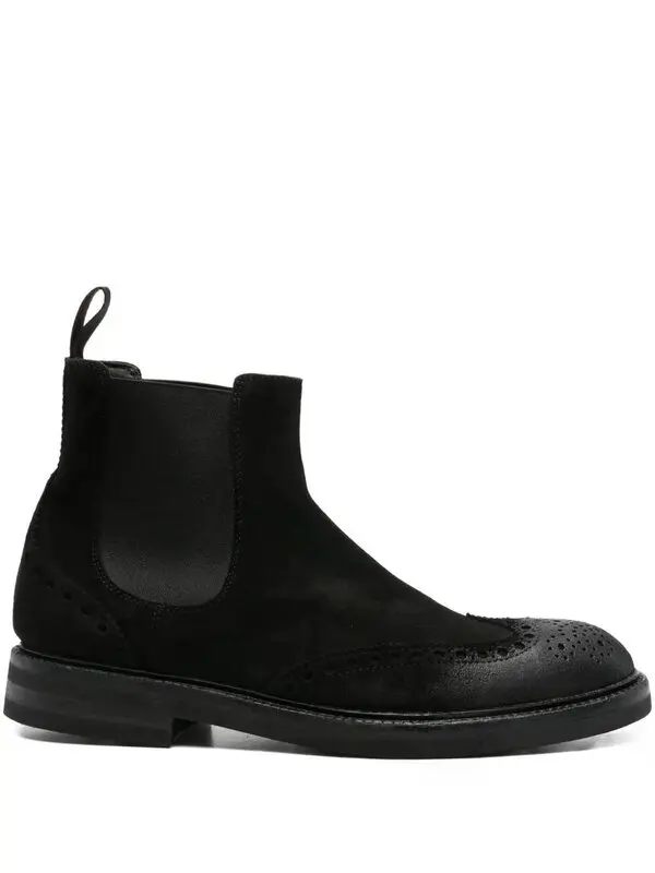 CENERE GB Elasticated-panel Brogue Chelsea Boots