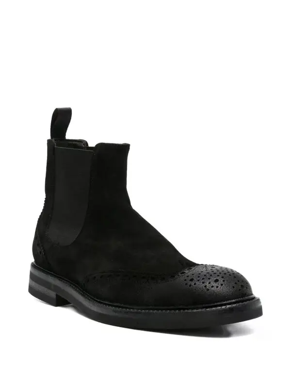 CENERE GB Elasticated-panel Brogue Chelsea Boots