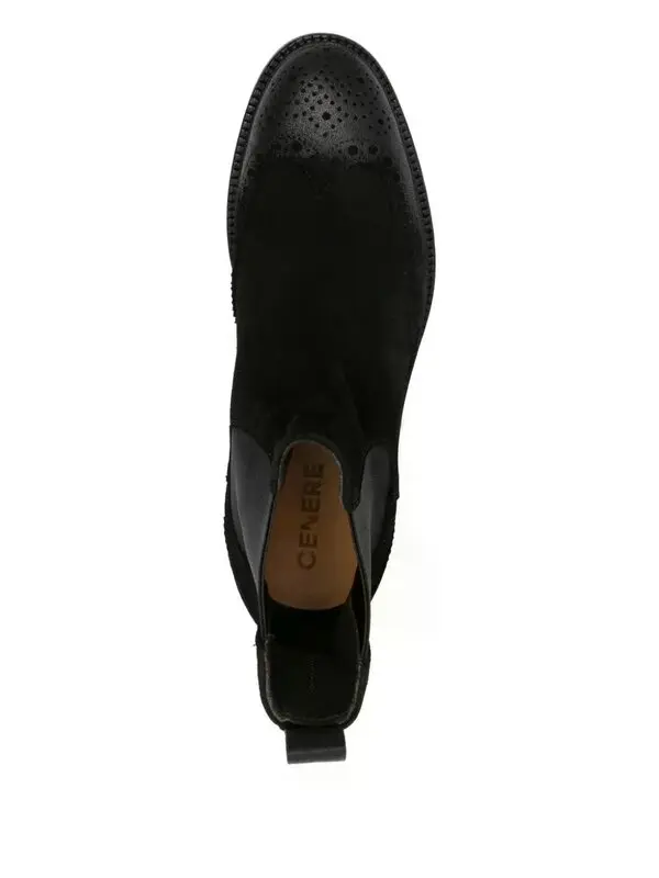 CENERE GB Elasticated-panel Brogue Chelsea Boots