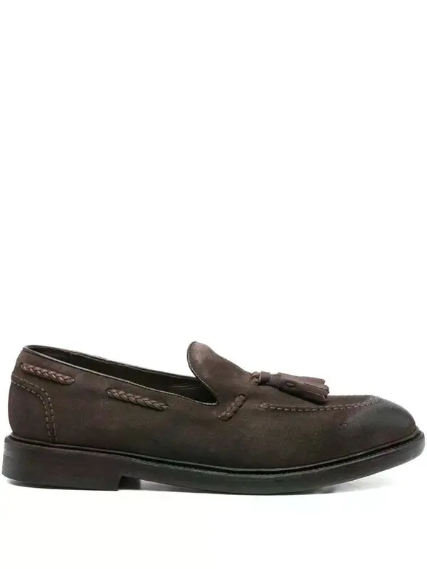 CENERE GB Suede Leather Tassel Loafers