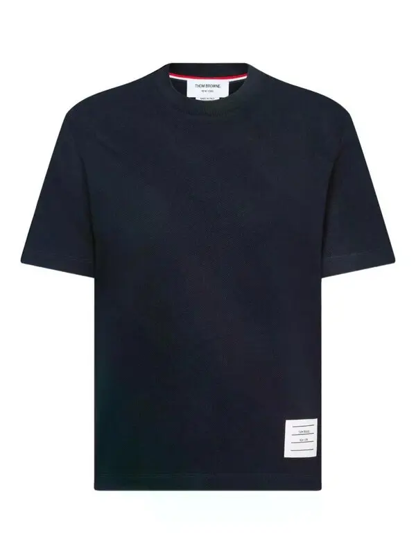 Thom Browne Crew-neck T-shirt With Stripe Detail - Blue