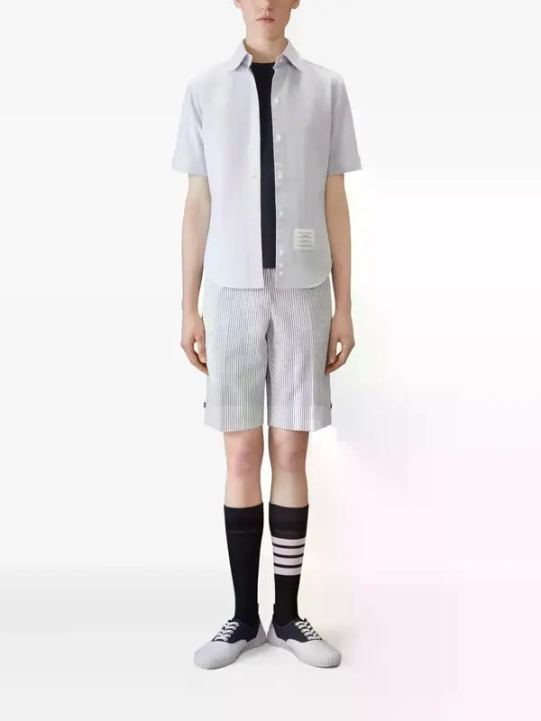 Thom Browne Crew-neck T-shirt With Stripe Detail - Blue
