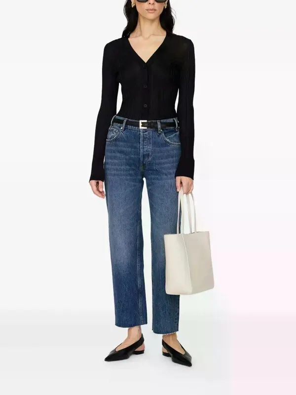 ANINE BING Matheo Ribbed Buttoned Cardigan