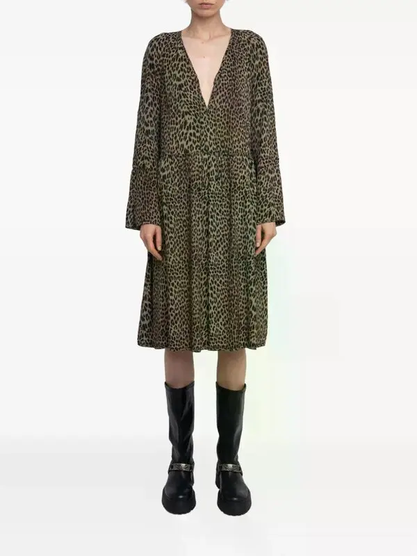 Zadig&Voltaire Rinas Leopard-print Mini Dress - Brown