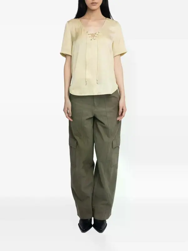 Zadig&Voltaire Terzo Lace-up Short-sleeved Top - Neutrals