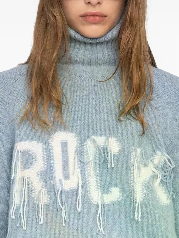Zadig&Voltaire Mora Roll-neck Sweater With Frayed Detail