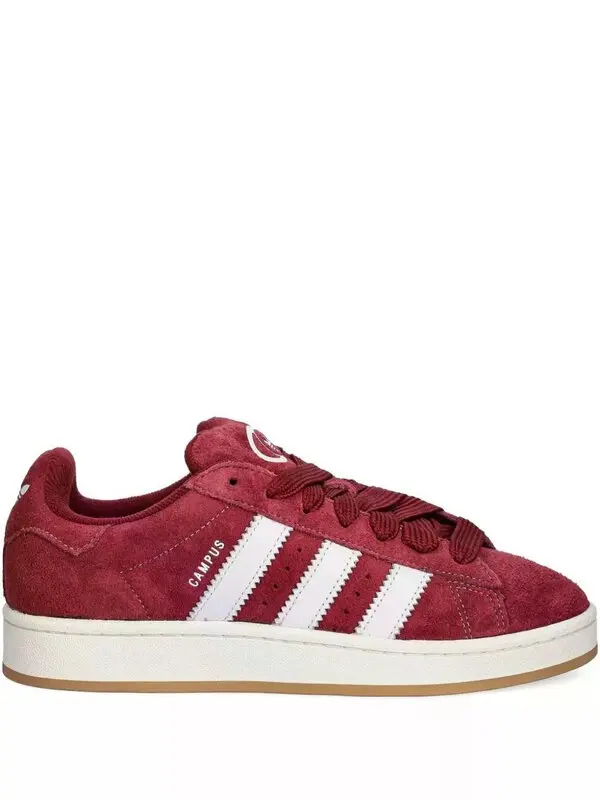 Adidas Campus 00s Three-stripe Suede Sneakers - Red