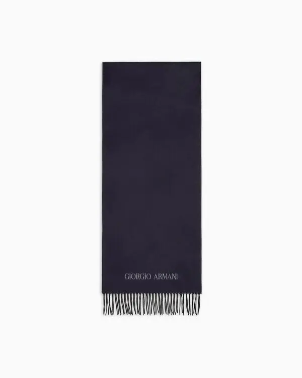 Giorgio Armani Silk And Cashmere Scarf - Blue