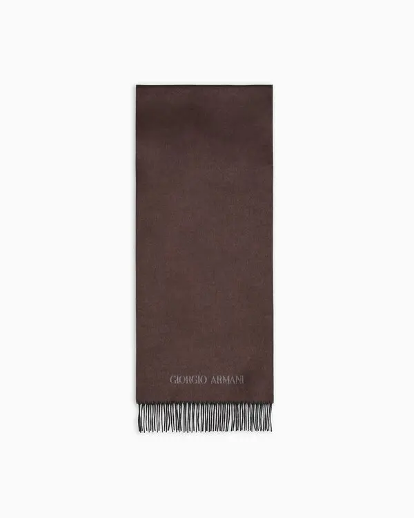 Giorgio Armani Silk And Cashmere Scarf - Brown