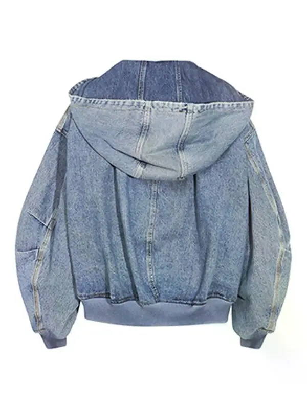 Attico Hooded Denim Bomber Jacket