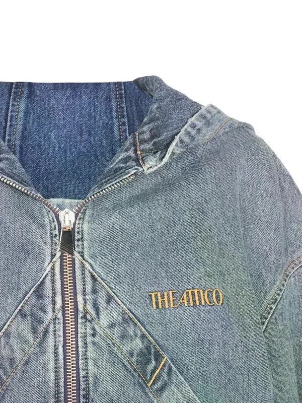Attico Hooded Denim Bomber Jacket