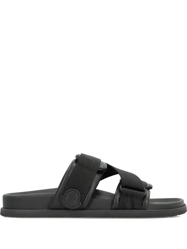 Moncler Summer Double-strap Leather Sandals - Black