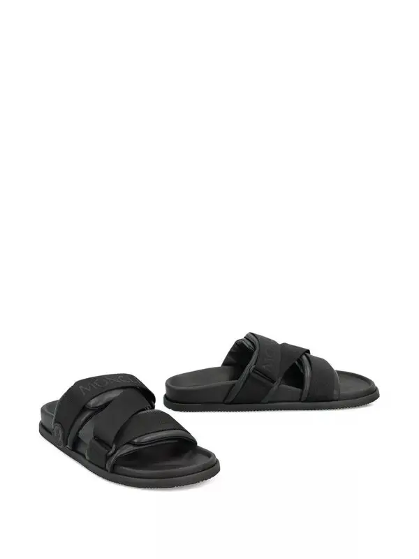 Moncler Summer Double-strap Leather Sandals - Black