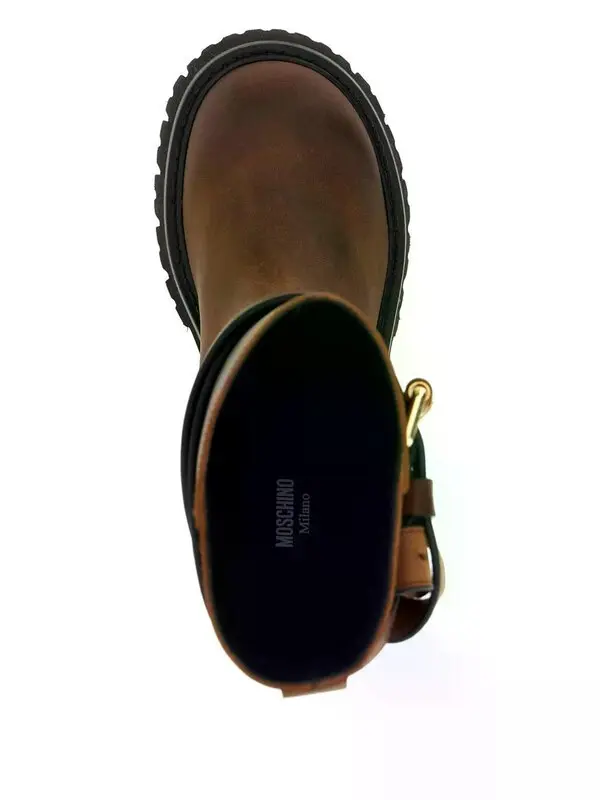 Moschino Buckled Leather Boots
