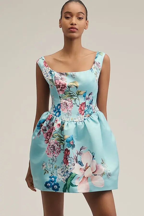 maeve sleeveless fit & flare mini dress Chelsea Simple Satin Wedding Dress main image 0