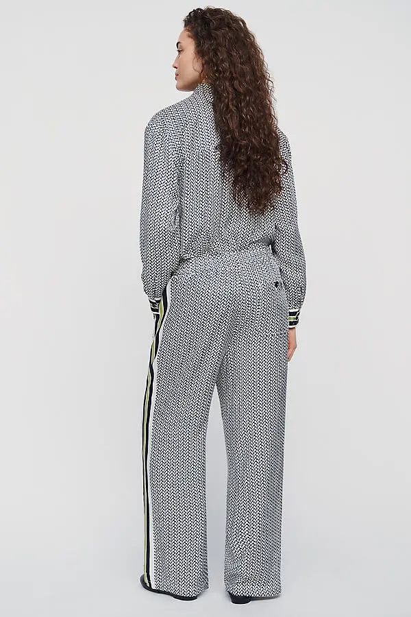 Maeve Brooklin Tie-front Printed Pull-on Pants - Black Pattern