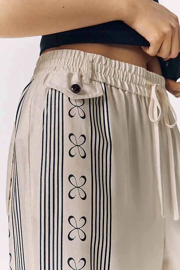 Maeve Brooklin Tie-front Printed Pull-on Pants