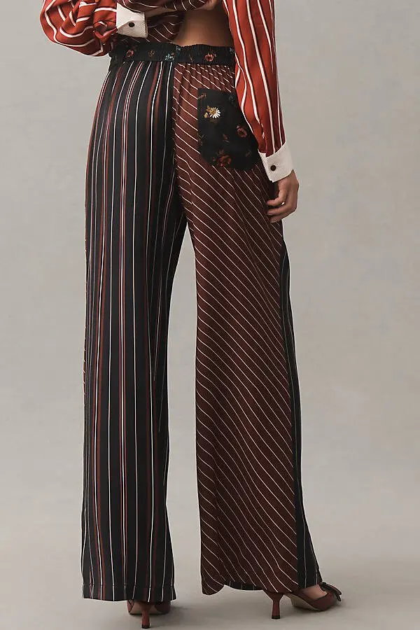 Maeve Brooklin Tie-front Printed Pants - Red Pattern