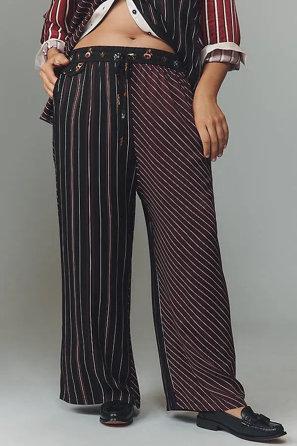 Maeve Brooklin Tie-front Printed Pants - Red Pattern