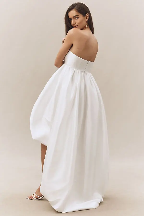 ATSU Taffeta Strapless High-low Bubble-hem Dress