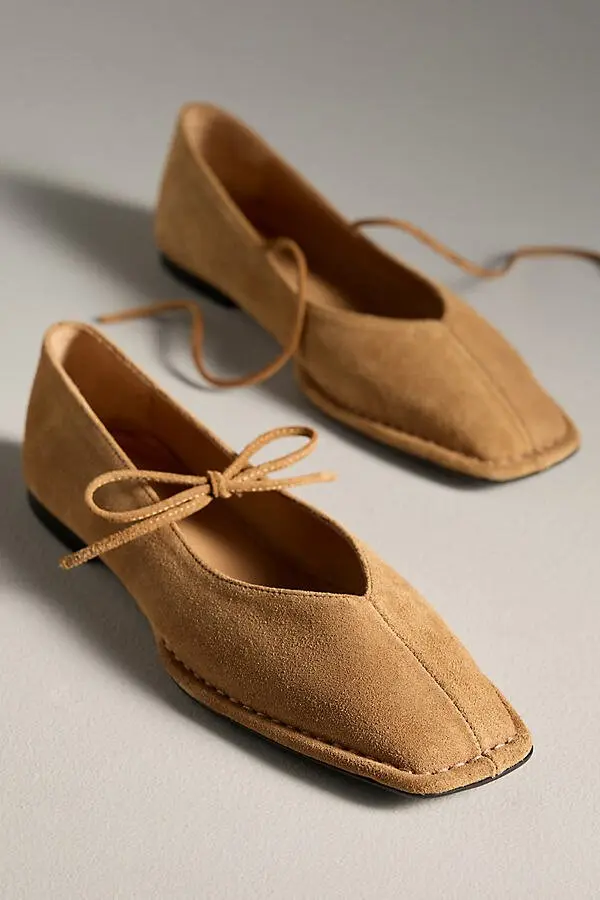 ALOHAS Sway Suede Ballet Flats - Tan Suede