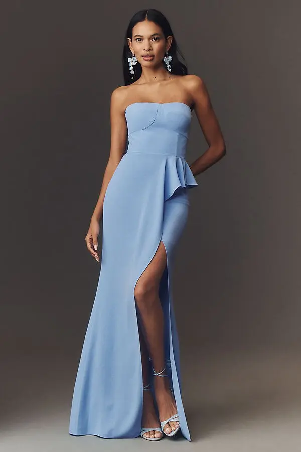 Dress The Population Kai Crepe Maxi Dress - Sky