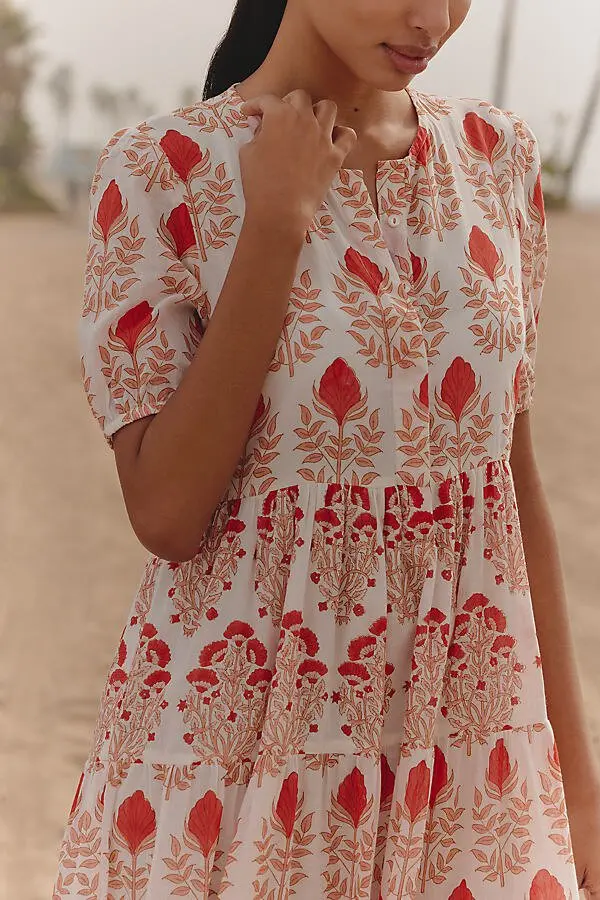 v-neck midi dress casual Women's V Neck Casual Boho Loose Midi Dress