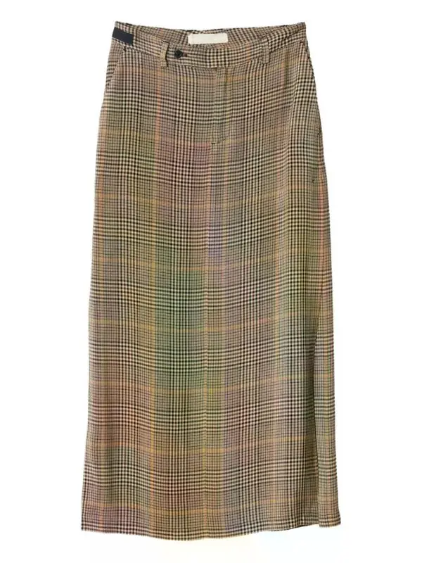 ADNYM Troy Ed Belted Midi Skirt - Check