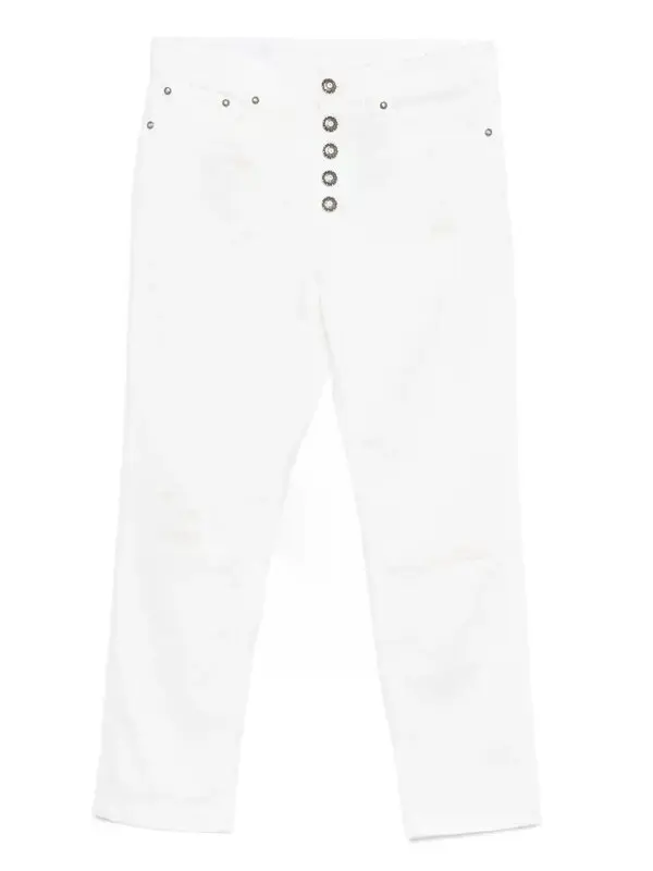 DONDUP High-waisted Cropped Trousers - White