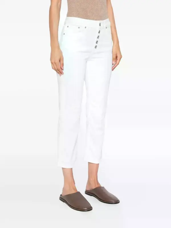 DONDUP High-waisted Cropped Trousers - White