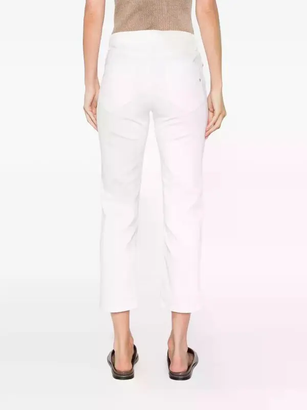 DONDUP High-waisted Cropped Trousers - White