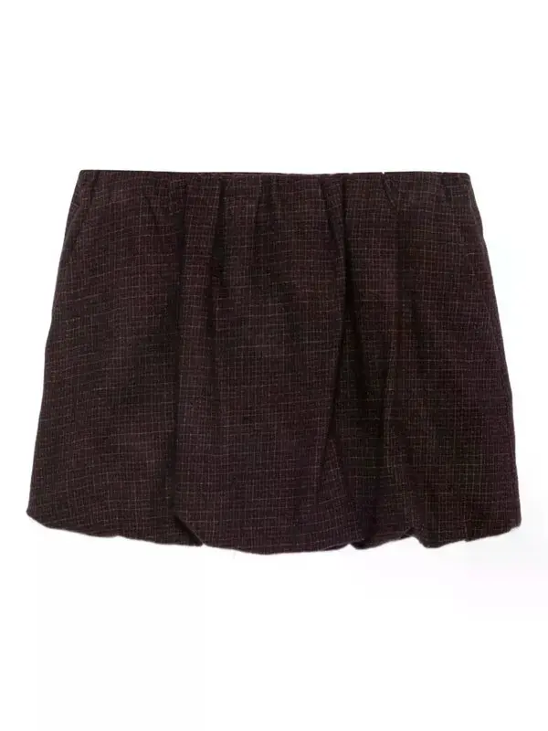 ALYSI Checked Gathered Skirt