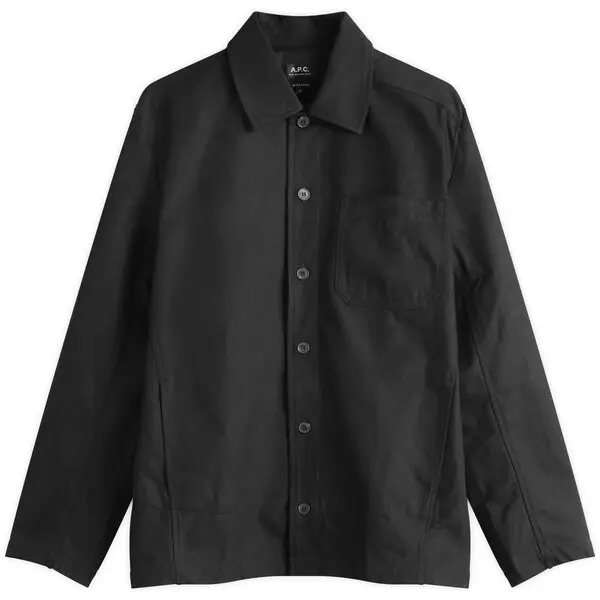 A.p.c. Jeffray Herringbone Cotton Shirt Jacket - Black