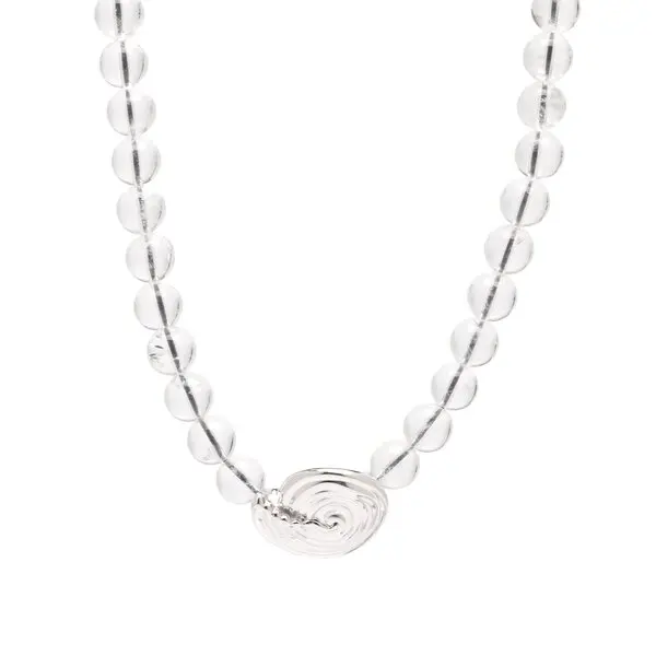 MISSOMA Spiral Gemstone Beaded Pendant Necklace - Silver