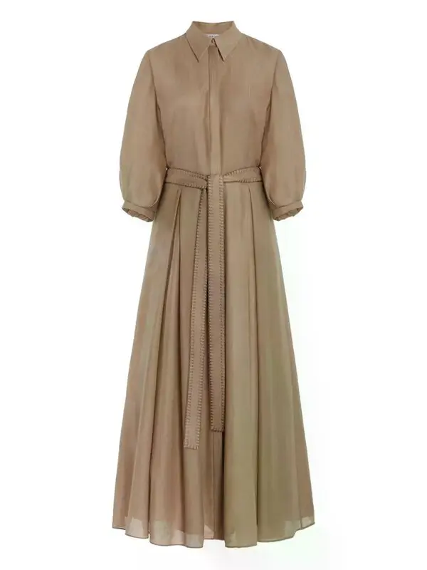 Gabriela Hearst Andy Belted Midi Shirt Dress
