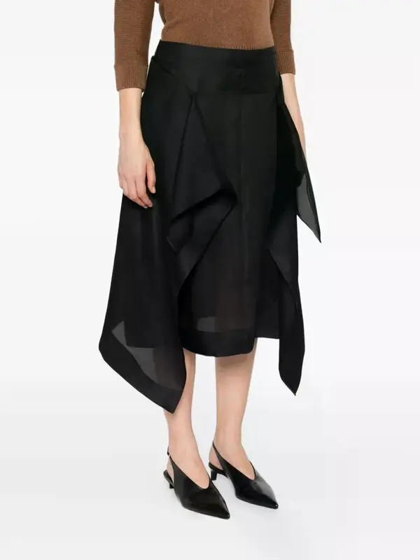 Khaite Nina Ruffled Silk Skirt
