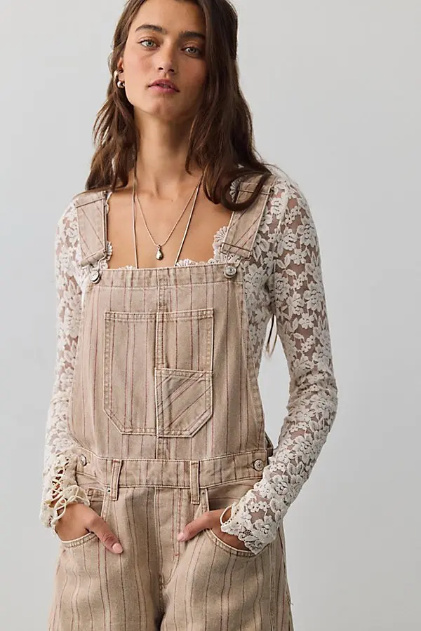 Free People We The Free Good Luck Printed Overalls