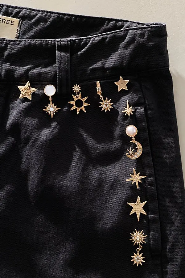 Free People Mixed Motif Pin Set - Falling Stars